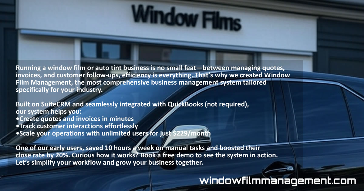 Smart Glass Management - Window Film Business Management System